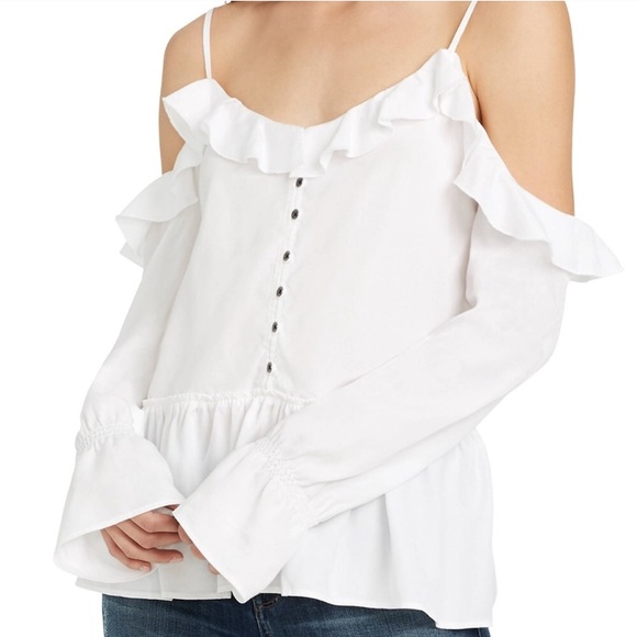 William Rast | Tops | Cold Shoulder Ruffle Top Nwot | Poshmark